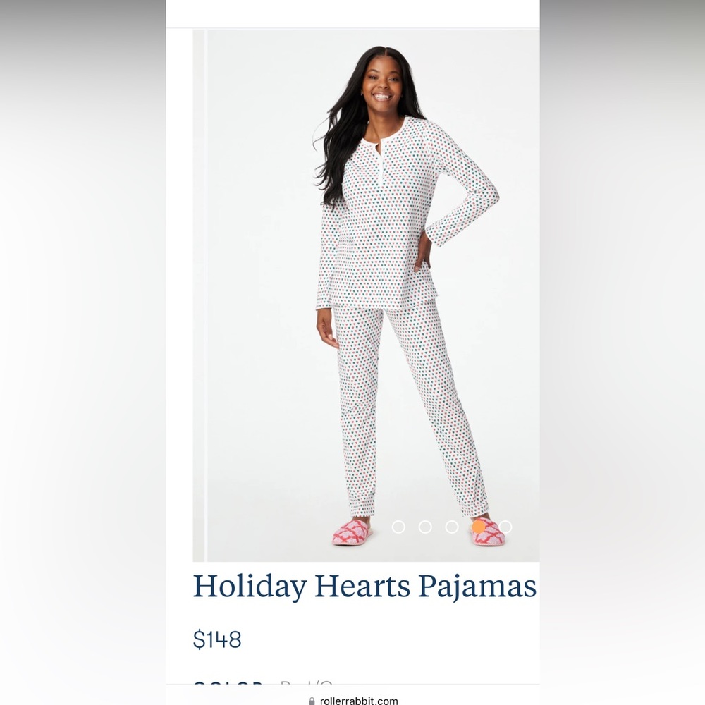 Roller Rabbit Holiday Hearts Pajamas - Gem